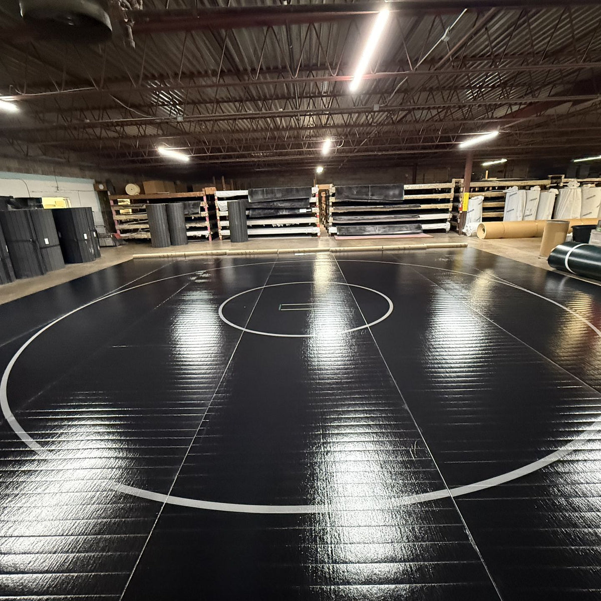 Flex 3 Wrestling Mat 38' x 39' Taped mat Black – Resilite Sports Products